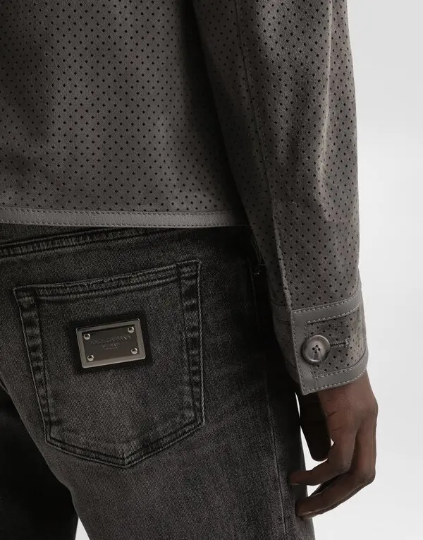 Dolce & Gabbana Perforated Lambskin Jacket - Grey