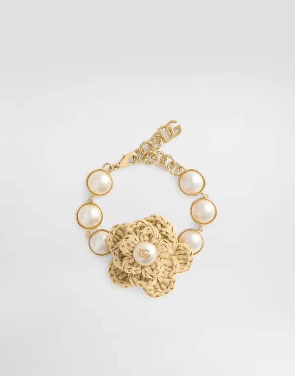 Dolce & Gabbana Raffia Flower Bracelet - Gold