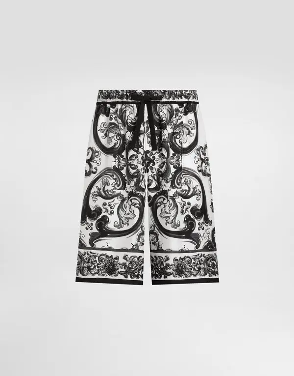 Dolce & Gabbana Majolica-print Silk Twill Trousers