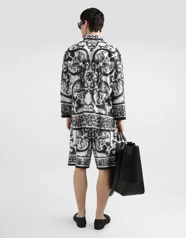 Dolce & Gabbana Majolica-print Silk Twill Trousers