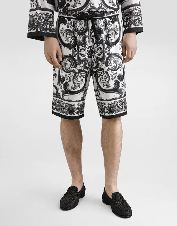 Dolce & Gabbana Majolica-print Silk Twill Trousers