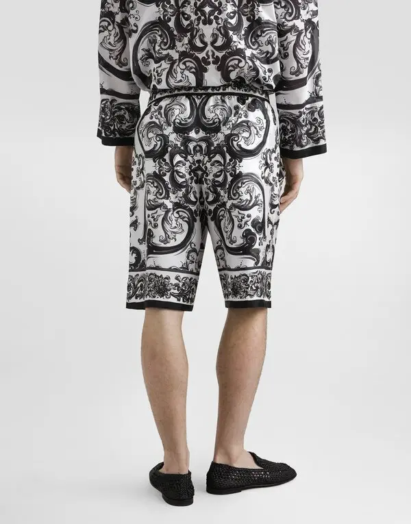 Dolce & Gabbana Majolica-print Silk Twill Trousers