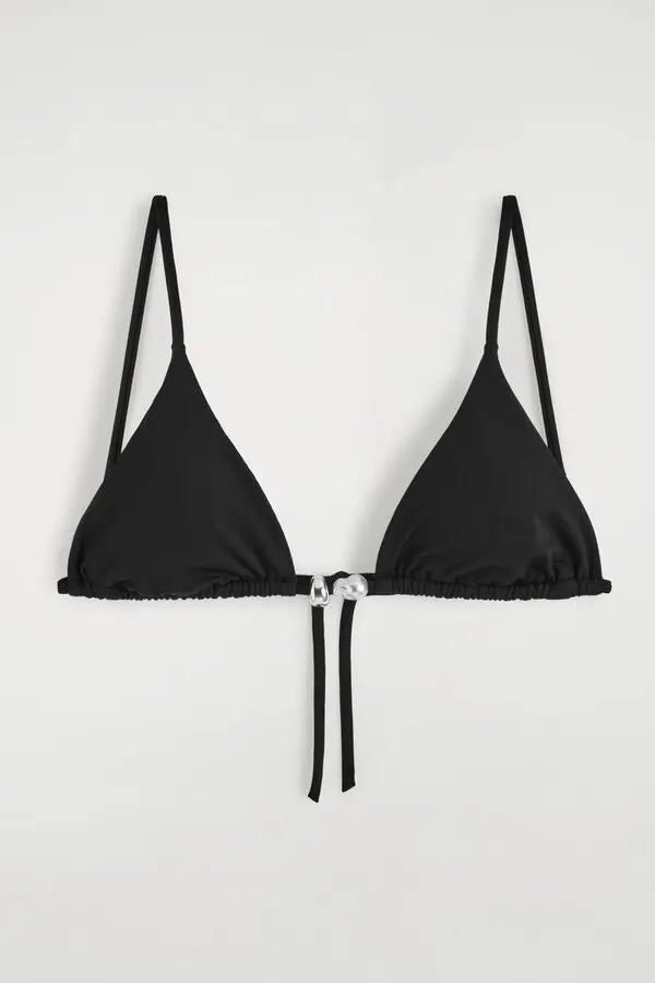 Cos Embellished Triangle Bikini Top - Black