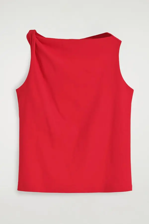 Cos Twist-detail Cotton Top - Red