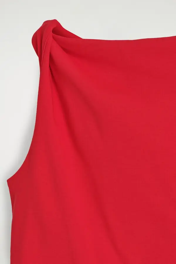 Cos Twist-detail Cotton Top - Red