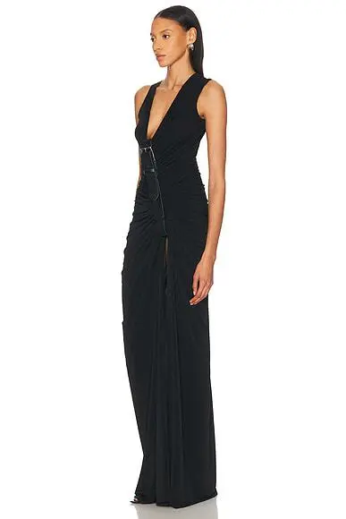 SID NEIGUM Gathered Belt Dress