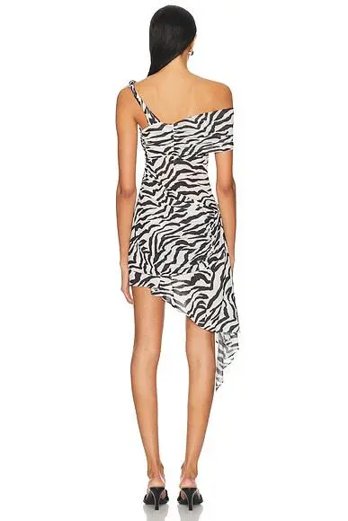 Ronny Kobo Print Asymmetrical Dress
