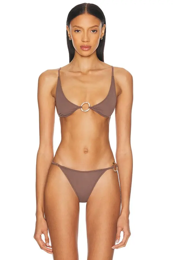 TROPIC OF C Orb Universo Bralette Bikini Top - Driftwood