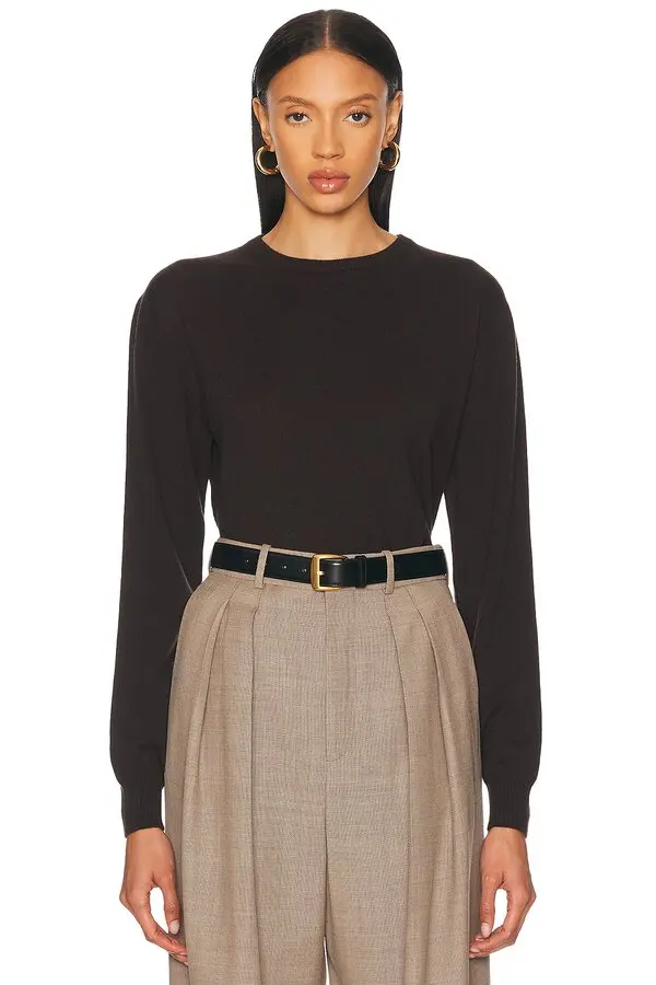 Saint Laurent Crewneck Cashmere Sweater - Ebene