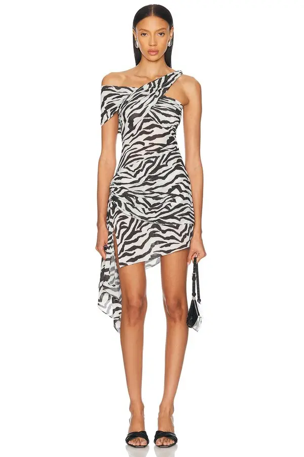 Ronny Kobo X Revolve Izel Off-shoulder Dress - Zebra