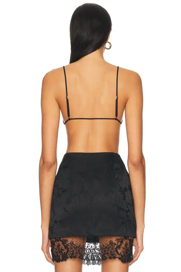 Saint Laurent Triangle Bra In Black