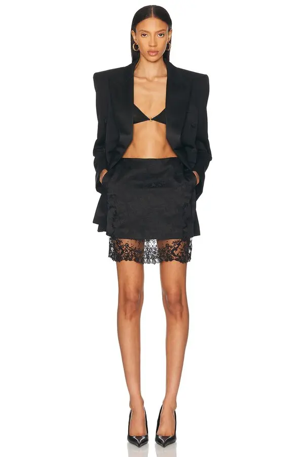 Saint Laurent Triangle Bra In Black