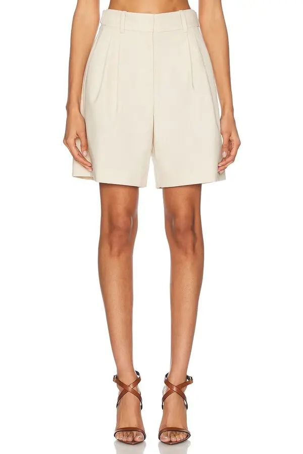 Ronny Kobo Andora Linen Blend Shorts - Ivory