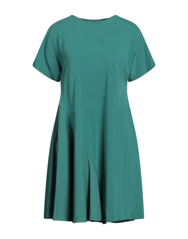 green emerald velvet dress Women Long Sleeve Jersey Flared Swing T-Shirt Tunic Dress with Side Po –  TheLovely.com main image 1