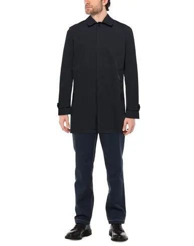 MOORER Solid Color Overcoat & Trench Coat - Blue