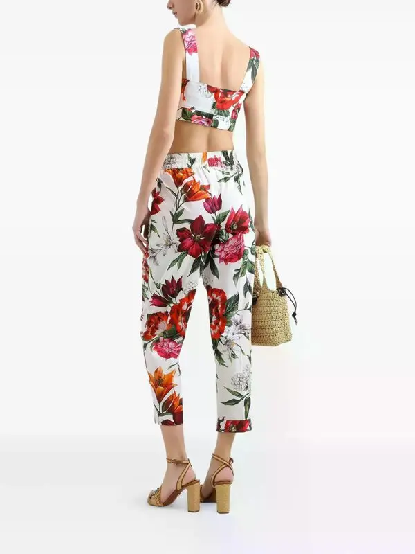 Dolce & Gabbana Floral-print Cropped Top - White