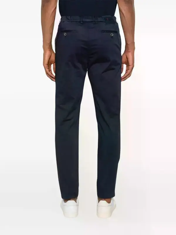 Kiton Logo Patch Trousers - Blue