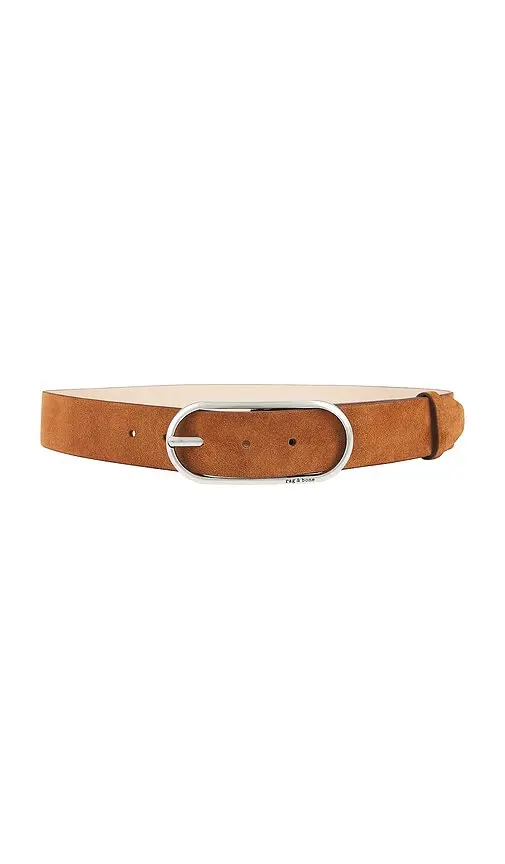 Rag & Bone Rounded Rebound Belt - Pecan Suede