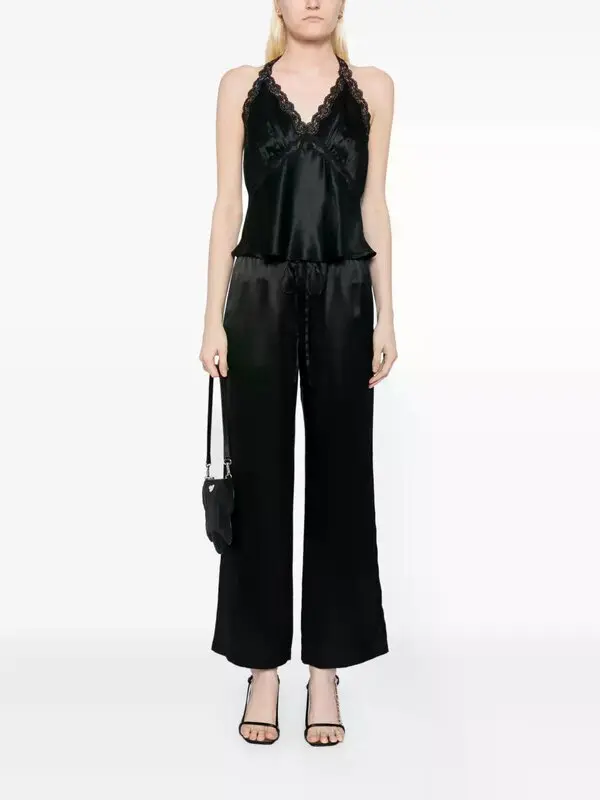 REFORMATION Monica Halterneck Top - Black