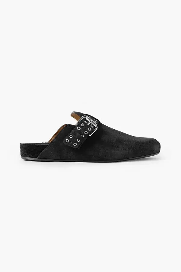 Isabel Marant Mirvin Buckled Suede Slippers