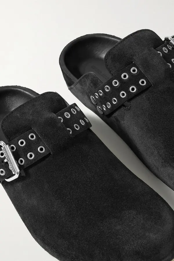 Isabel Marant Mirvin Buckled Suede Slippers