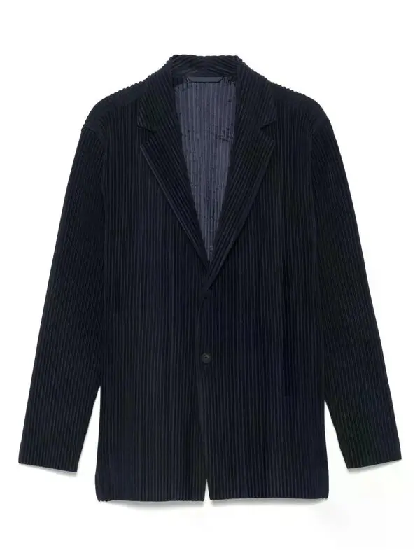 Issey Miyake Plissé-effect Blazer - Blue