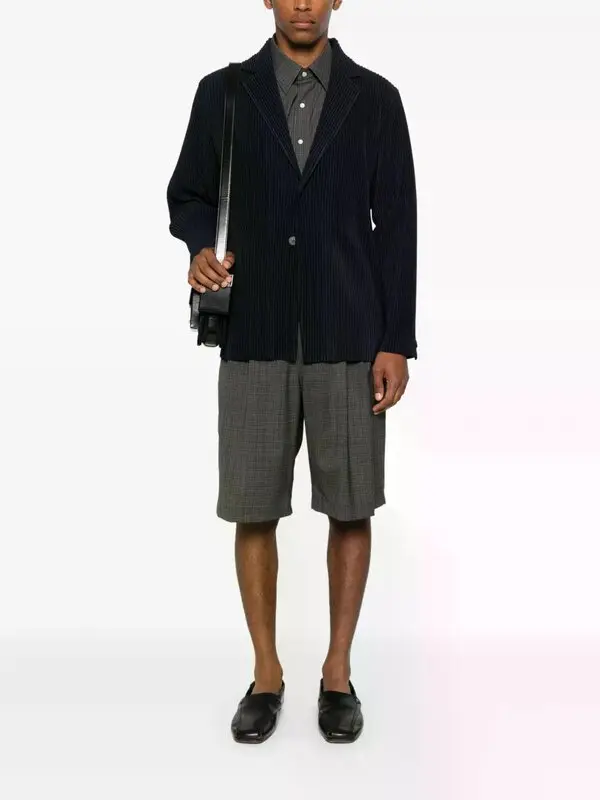 Issey Miyake Plissé-effect Blazer - Blue