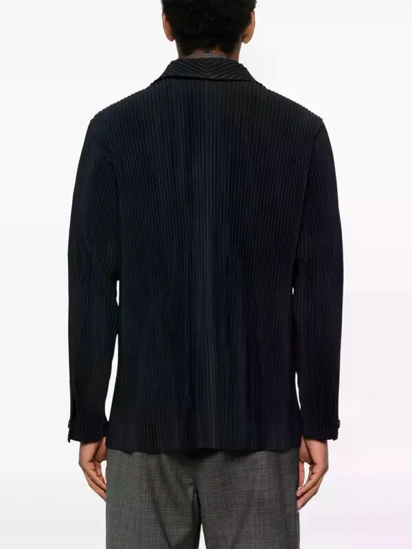 Issey Miyake Plissé-effect Blazer - Blue