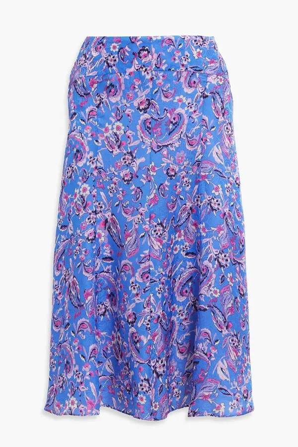 Isabel Marant Étoile Prielle Printed Satin-jacquard Midi Skirt