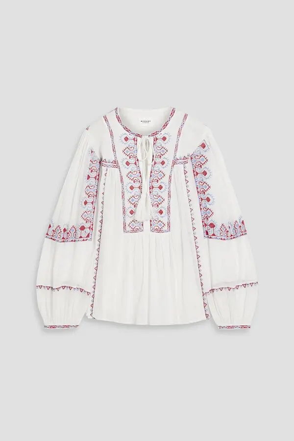 MARANT ETOILE Kiledea Embroidered Cotton-voile Blouse