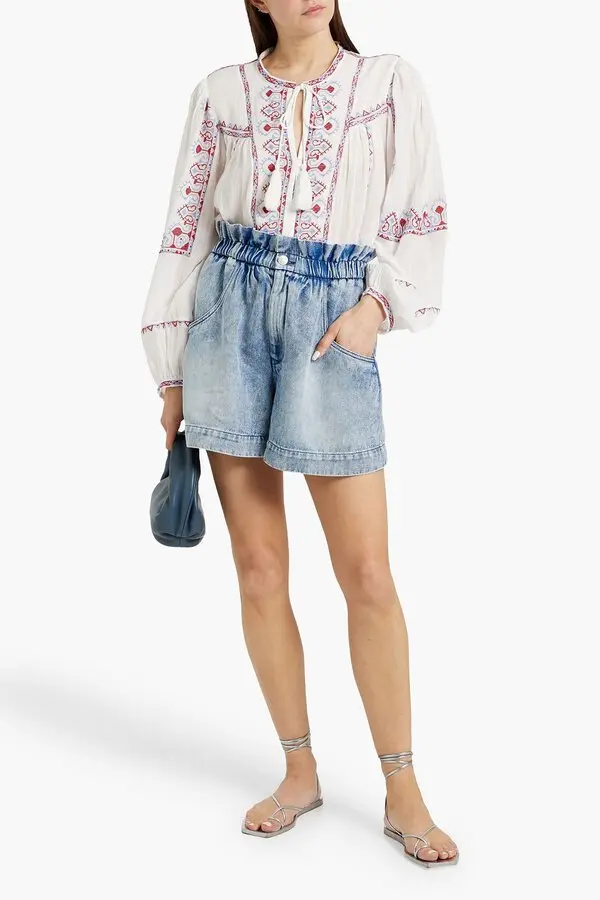 MARANT ETOILE Kiledea Embroidered Cotton-voile Blouse