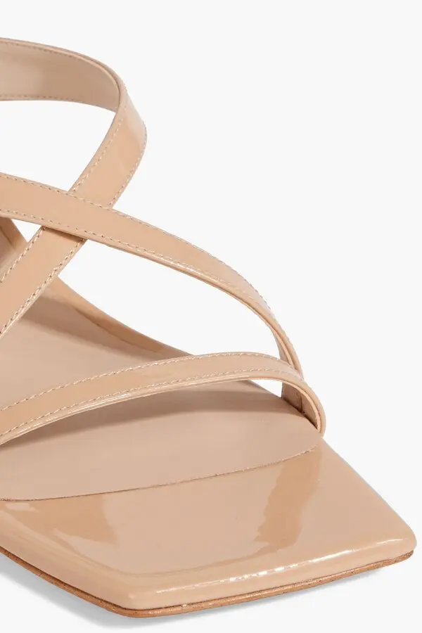 STUART WEITZMAN Oasis 50 Patent-leather Slingback Sandals - Beige