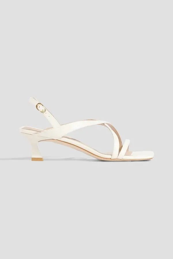 STUART WEITZMAN Oasis 50 Patent-leather Slingback Sandals - Ivory