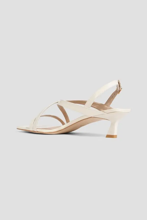 STUART WEITZMAN Oasis 50 Patent-leather Slingback Sandals - Ivory