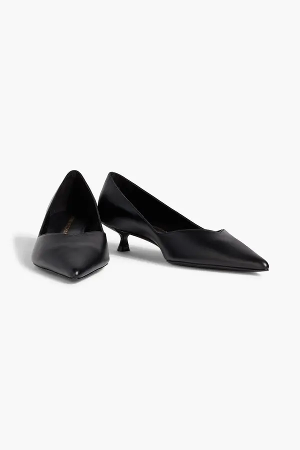 STUART WEITZMAN Eva 35 Leather Pumps - Black