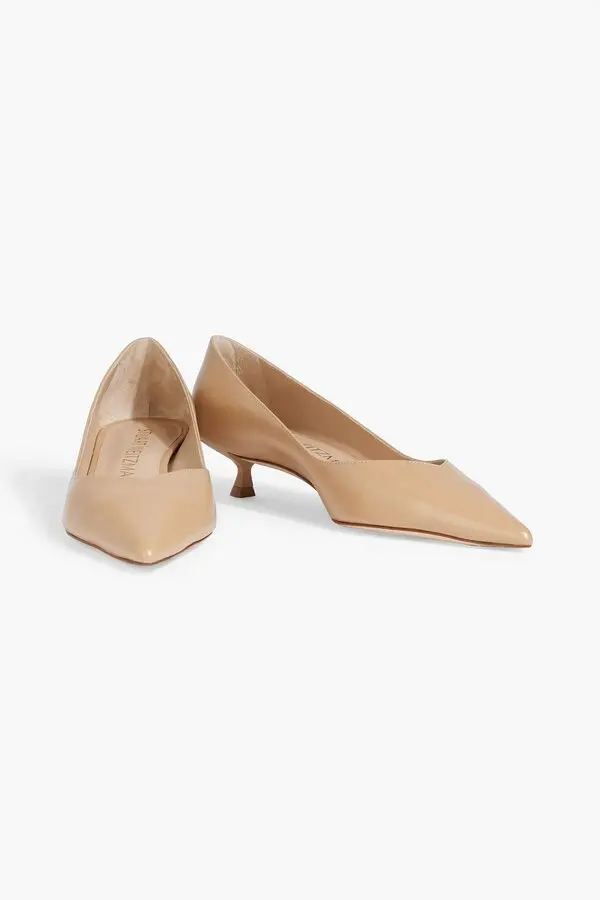 STUART WEITZMAN Eva 35 Leather Pumps - Sand