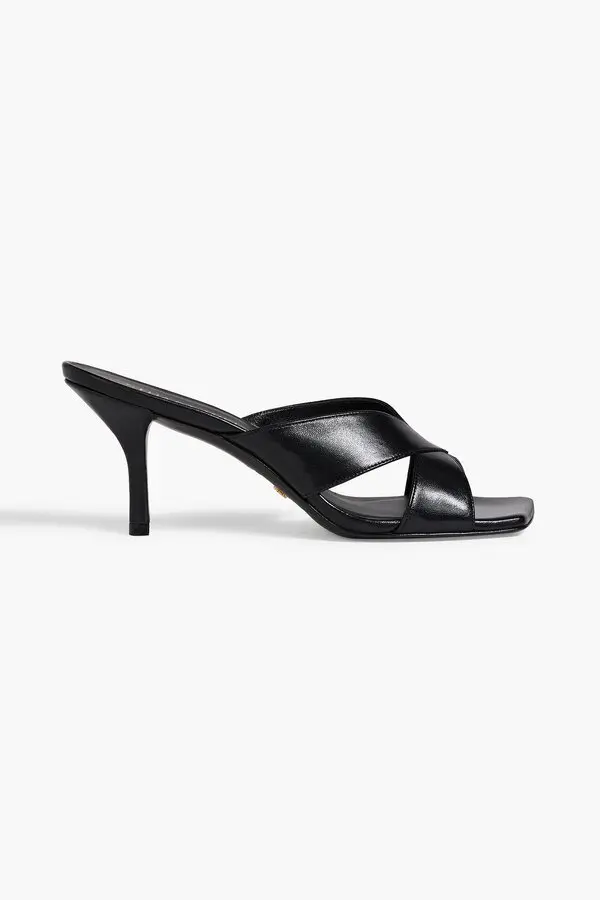 STUART WEITZMAN Carmen 75 Leather Mules - Black