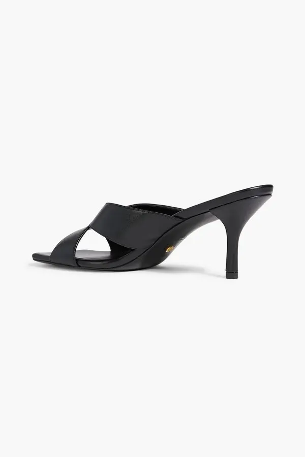 STUART WEITZMAN Carmen 75 Leather Mules - Black