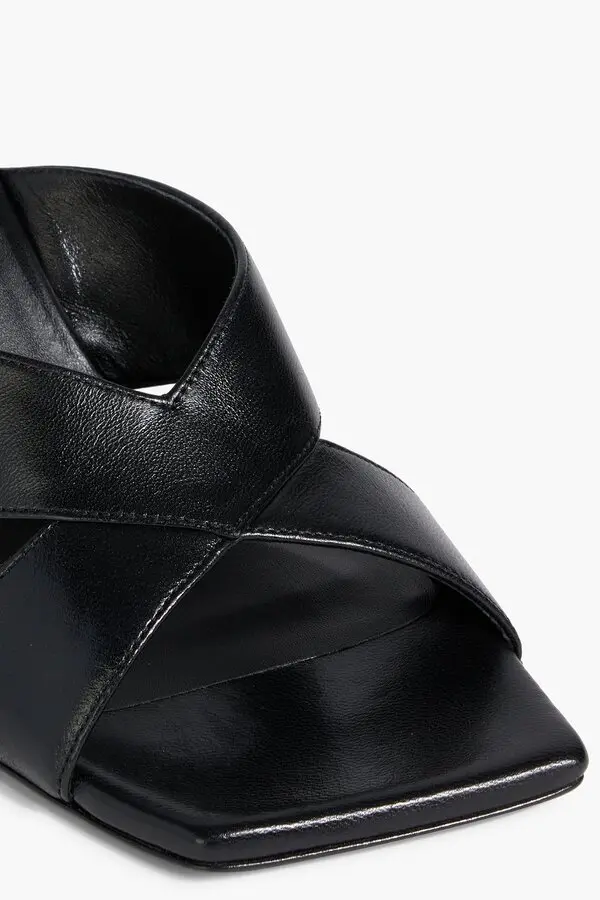 STUART WEITZMAN Carmen 75 Leather Mules - Black