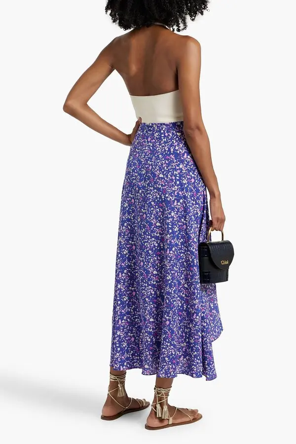 Isabel Marant Étoile Sakura Asymmetric Printed Maxi Skirt - Indigo