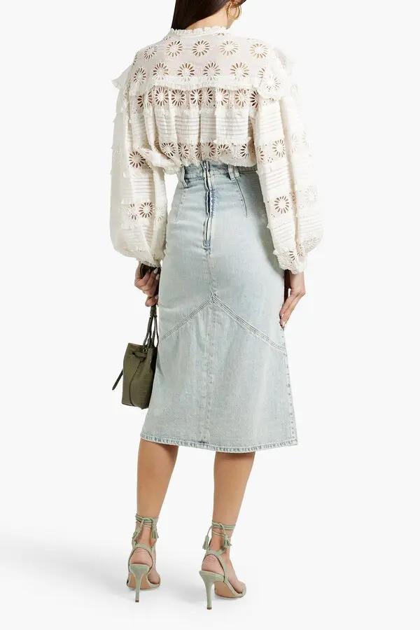 Isabel Marant Étoile Pomano Faded Denim Midi Skirt - Light Denim