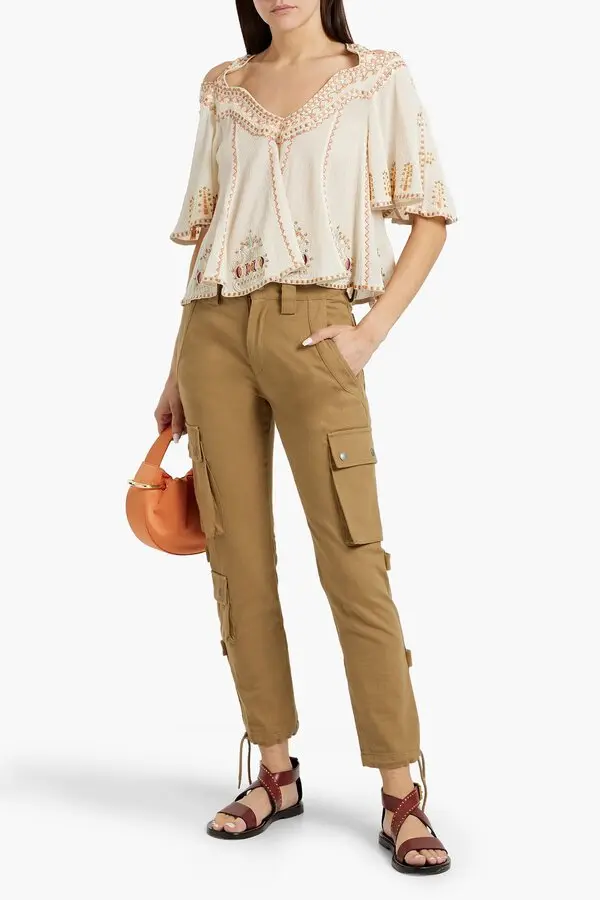 Isabel Marant Étoile Elodie Cotton-gabardine Cargo Trousers