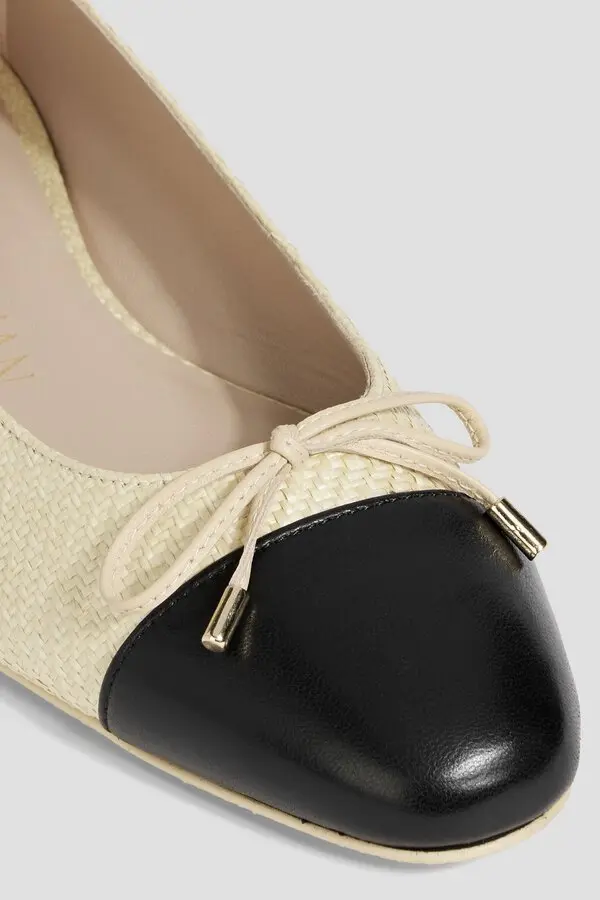 STUART WEITZMAN Raffia And Leather Ballet Flats