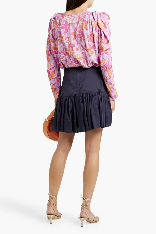 Isabel Marant Étoile Zargae Floral-print Jacquard Blouse - Lilac