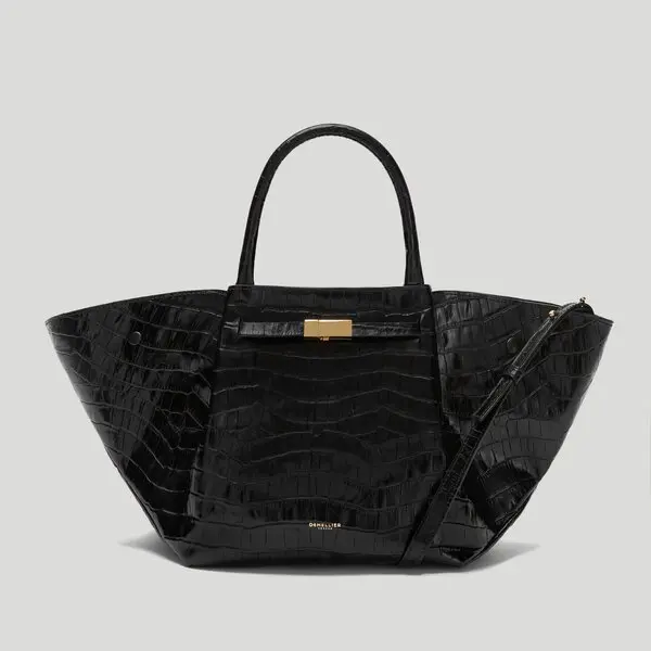 DEMELLIER The New York Satchel - Black Croc-effect