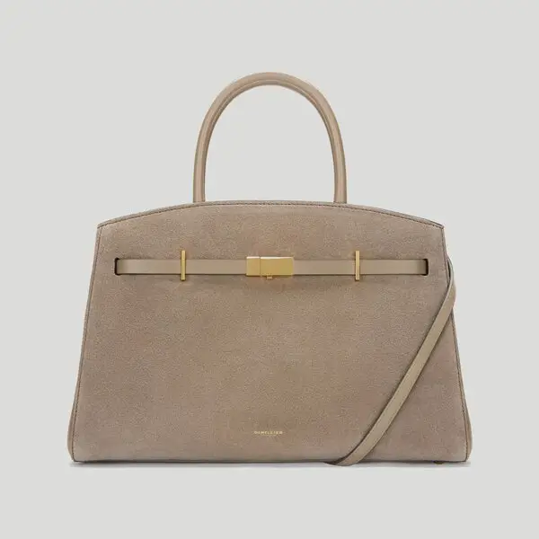 DEMELLIER The Hudson Bag - Light Taupe Suede