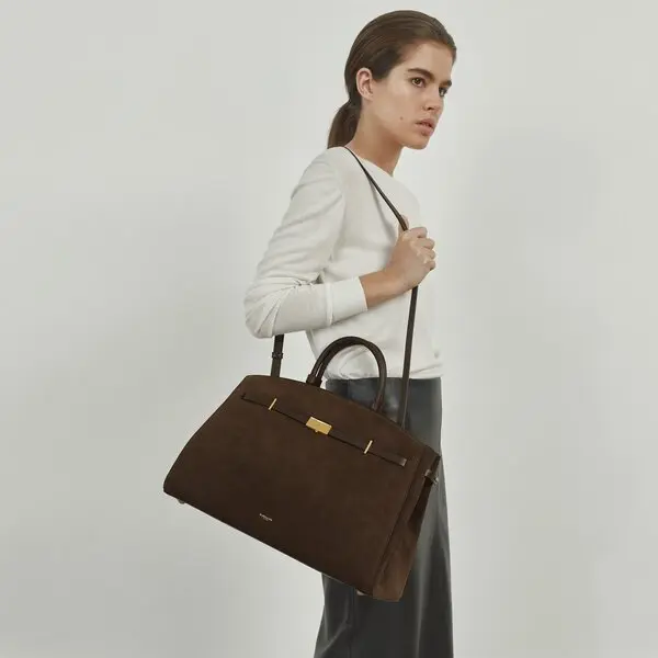 DEMELLIER The Hudson Bag - Mocha Suede & Mocha Smooth