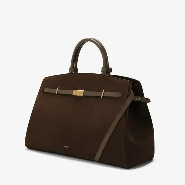 DEMELLIER The Hudson Bag - Mocha Suede & Mocha Smooth
