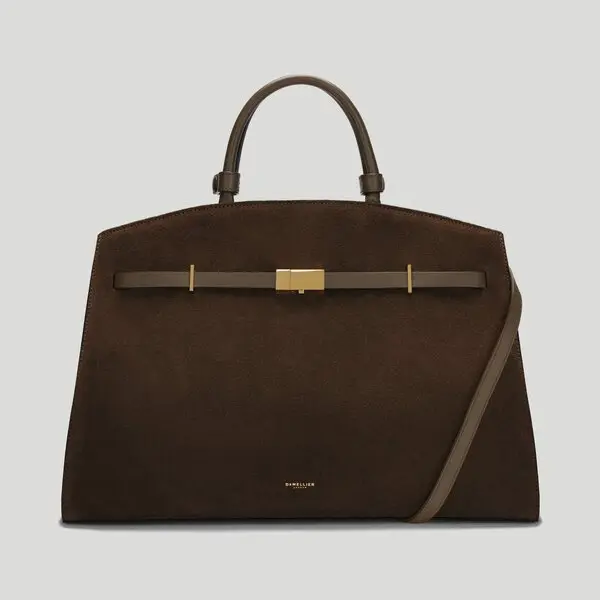 DEMELLIER The Hudson Bag - Mocha Suede & Mocha Smooth