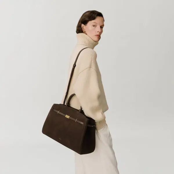 DEMELLIER The Hudson Bag - Mocha Suede & Mocha Smooth